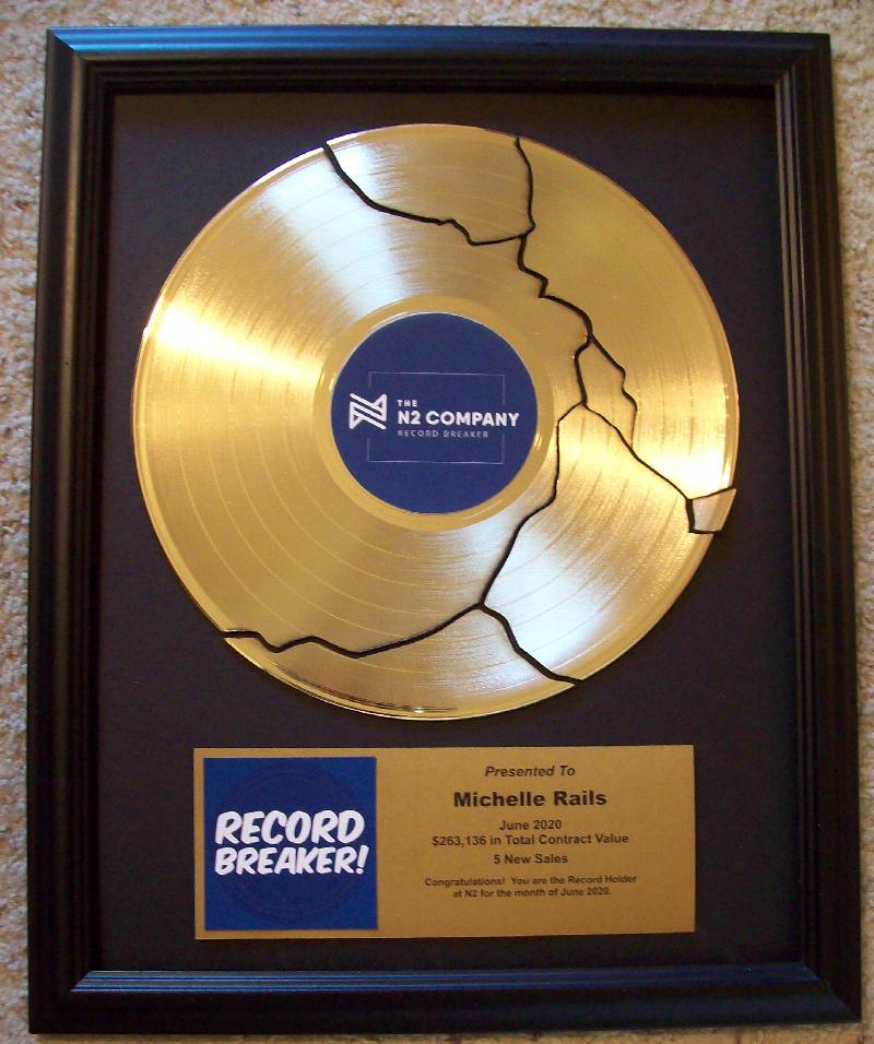 Broken Record Award Trophy Gold Plated 12" LP Album