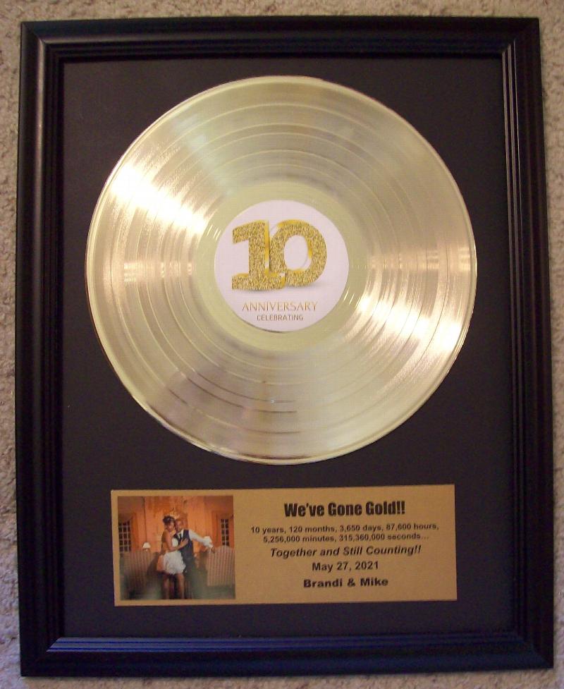 Gold LP Record Trophy/Award